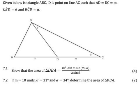 Solved Given Below Is Triangle Abc D Is Point On Line Ac