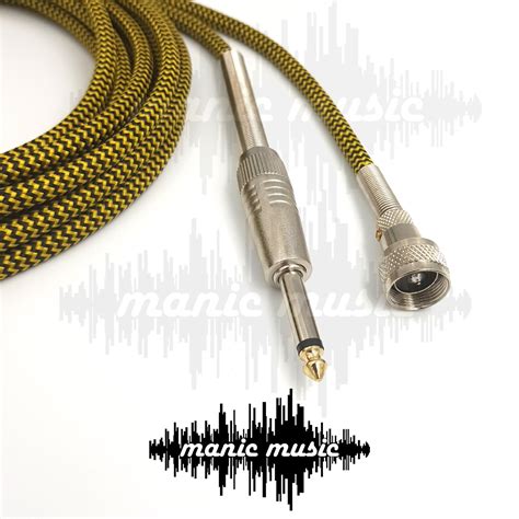 Vintage Microphone Cable Mic Cord Screw On Connector To 1 4 Jack Tweed