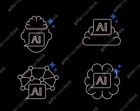 Ai Agent Icons Set Cognitive Ai Cloud Ai Neural Network Conversational Ai Editable Stroke