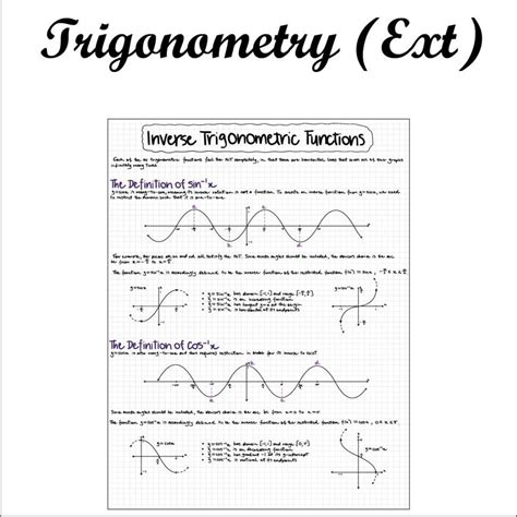 1112 Ext1 Math Hsc Trigonometry Notes Etsy