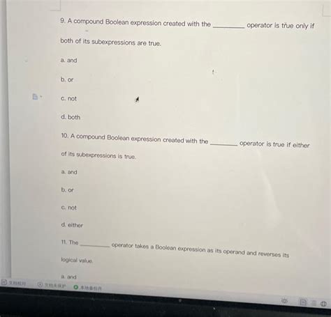 9 a compound boolean expression created with the