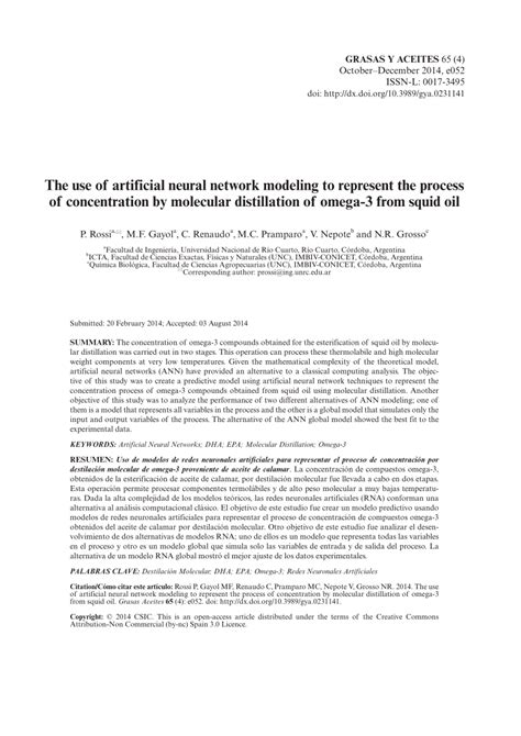 Pdf The Use Of Artificial Neural Network Modeling To Represent The Process Of Concentration By