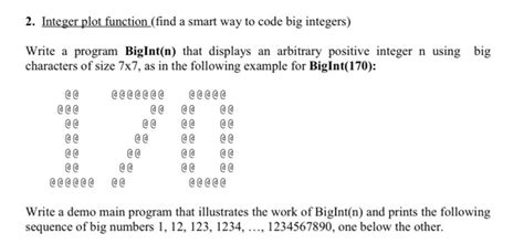 Solved 2 Integer Plot Function Find A Smart Way To Code