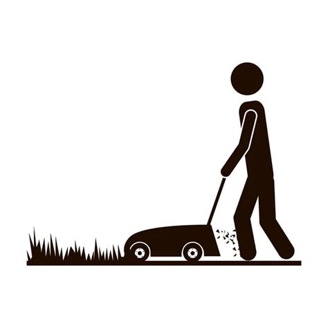 Man Mowing A Lawn — Stock Vector © Antonnovik 7078265