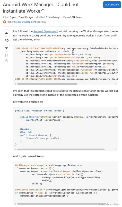 【android】work Manager “could Not Instantiate Worker“cannot Initialize