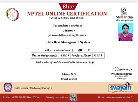 geetha n on linkedin dbms nptel learningjourney sql datascience