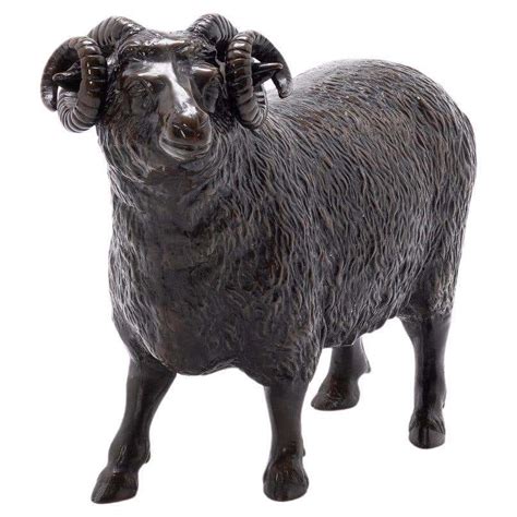 20th Century Bronze Exmoor Horn Sheep Near Life Size For Sale At 1stdibs