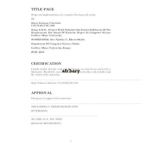 Design And Implementation Of A Computer Based Payroll System Afribary