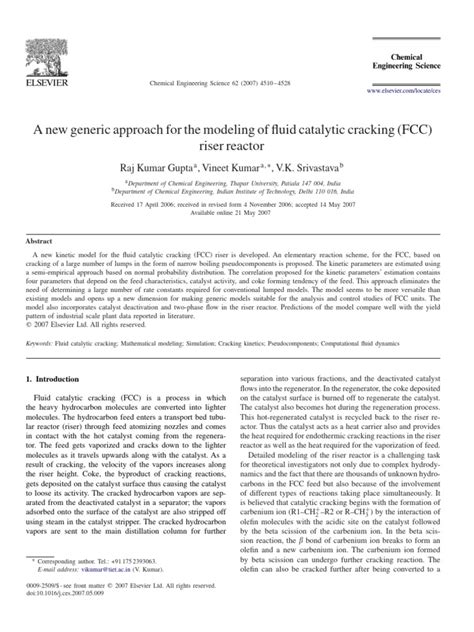 a new generic approach for the modeling pdf cracking chemistry