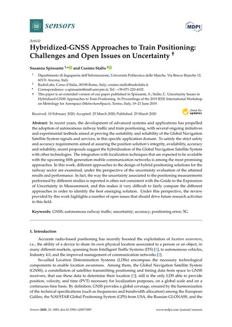 PDF Hybridized GNSS Approaches To Train Positioning Challenges And Open Issues On Uncertainty