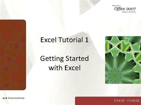Excel Tutorial Getting Started With Excel FIRST