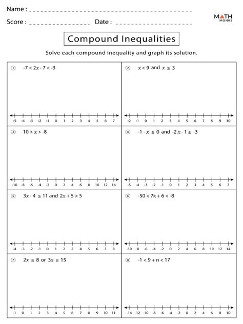 Compound Inequalities Worksheet Pdf