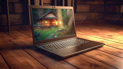 노트북 3d 렌더링된 이미지가 있는 나무 책상 감시 장치 배경 나무 책상 배경 노트북 컴퓨터 배경 이미지 Hd 감시 장치 나무 책상 노트북 컴퓨터 배경 사진 무료