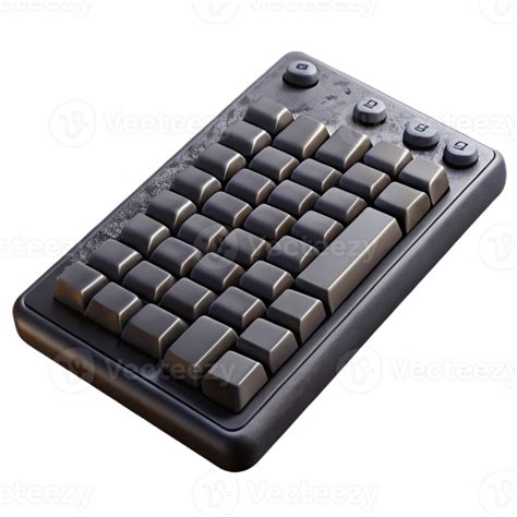 Elegant Contemporary Keyboard Wireless Black Isolated Cutout High