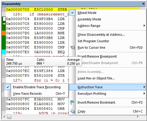 µVision User s Guide Disassembly Window