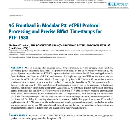Modular P4 Programmable Networks 5g Fronthaul Ecpri Tsn… Bill Pontikakis