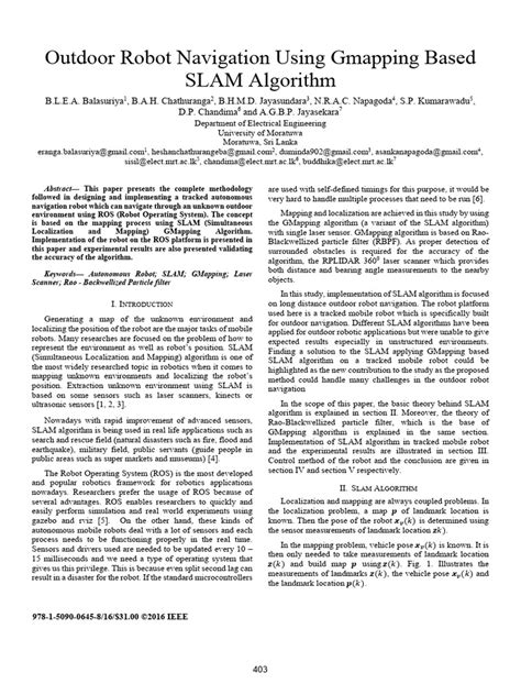 Outdoor Robot Navigation Using Gmapping Based Slam Algorithm Pdf