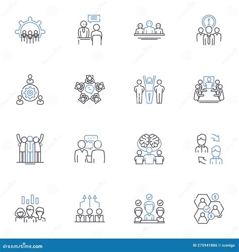 Cooperation Building Line Icons Collection Collaboration Partnership Alliance Teamwork