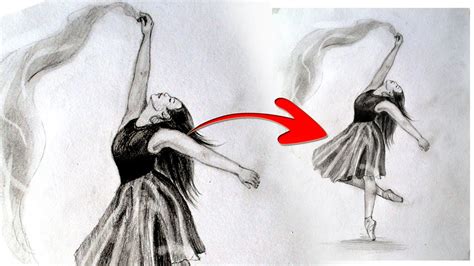 Рисуем девушку в танце Фигура человека в движении Наброски карандашом Короткая версия Youtube