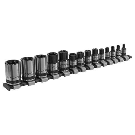 Sealey Premier Black Trx Star Socket Set 14 38 And 12sq Drive E4