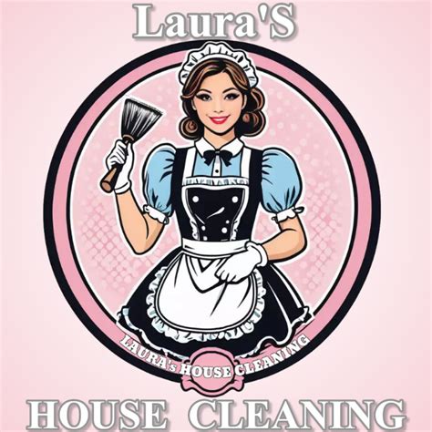 Cartoon Cleaning Lady Logo Maker