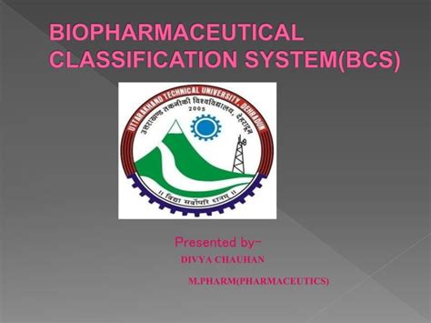 Biopharmaceutical Classification System Bcs Pptx