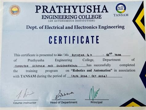Robotics Automation Training Learning Engineering Technology Ruthika Kumar
