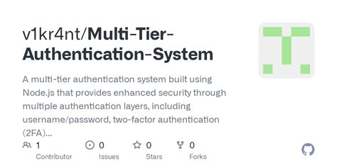 Github V1kr4nt Multi Tier Authentication System A Multi Tier Authentication System Built