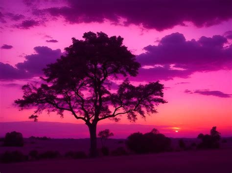 Premium Ai Image Purple Sunset