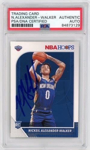 Nickeil Alexander Walker Signed 2019 Nba Hoops Rookie Card Psadna
