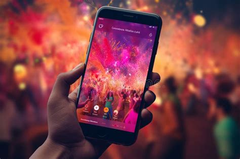 Showcase The Holi Theme In Mobile App Interfaces Stock Illustration Illustration Of Cell Showcase The Holi Theme In Mobile App Interfaces Stock Illustration Illustration Of Cell