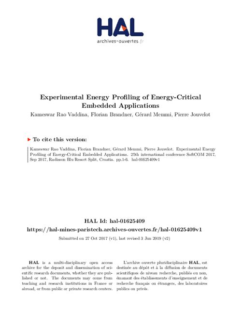 pdf experimental energy profiling of energy critical embedded