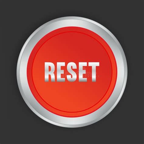 Red Reset Button Isolated On Black Background High Resolution 3d Stock Illustration
