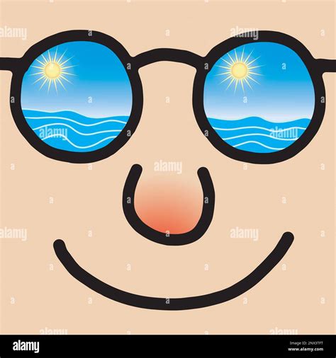 Sun Drawing Eye Mouth Stock Vector Images Alamy