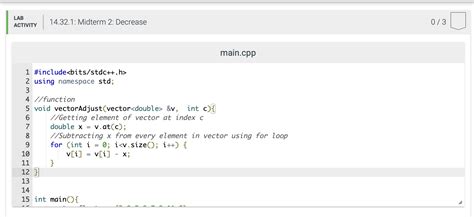 solved lab activity 14 32 1 midterm decrease 0 3 main cpp 1