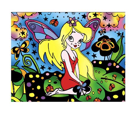 Картина за деца за оцветяване с релефен контур Colorvelvet Фея 297 X