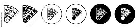Pantone Icon Set Color Palette Vector Symbol Color Swatch Sample Catalog Sign In Black Filled