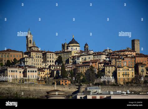 Bergamo upper city street view hi-res stock photography and images - Alamy