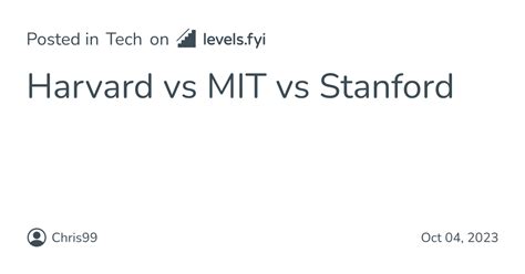 Harvard Vs Mit Vs Stanford Levels Fyi Community