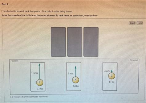 solved part a from fastest to slowest rank the speeds of the
