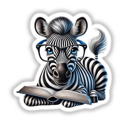 Zebra Reading Glasses Art Decal Venue