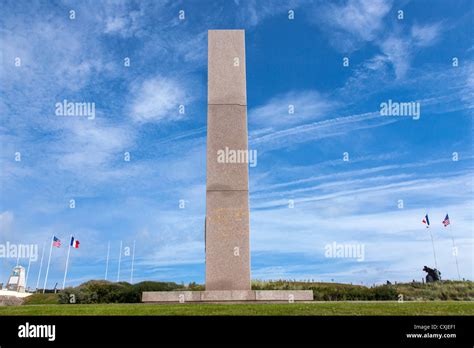 American War Memorial Utah Beach Normandy High Resolution Stock