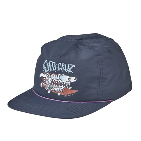 Santa Cruz Skateboards Hat Hat Decoder Slasher Snapback Mid Profile Navy