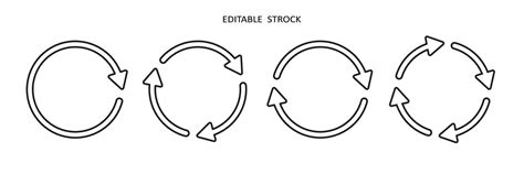 Set Of Circle Arrow Vector Icons Recycling Icon Circular Vector