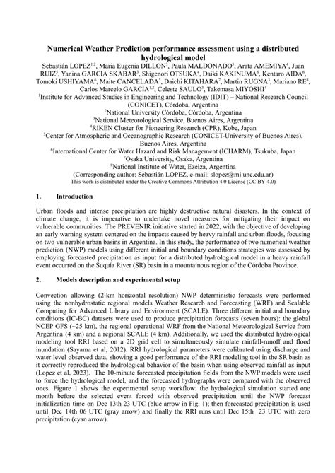 Pdf Numerical Weather Prediction Performance Assessment Using A