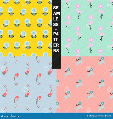 Fancy Seamless Patterns Collection Stock Vector Illustration Of Decor