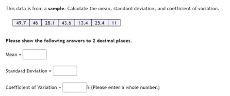 Solved This Data Is From A Sample Calculate The Mean