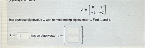 solved a [01 1 2]has a unique eigenvalue λ ﻿with