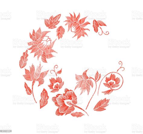 고립 된 판타지 꽃 꽃 패턴의 집합입니다 벡터 일러스트 레이 션 손을 그려입니다 자 수 디자인 요소꽃 나뭇잎 개체 그룹에 대한 스톡 벡터 아트 및 기타 이미지 Istock