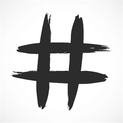 Hashtag Hand Drawn Brush Stroke Dirty Art Symbol 6959828 Vector Art At Vecteezy